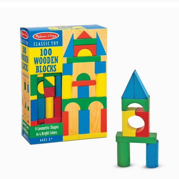 Melissa & Doug | Toys | Melissa Doug Wooden Building Blocks Set 0 ...
